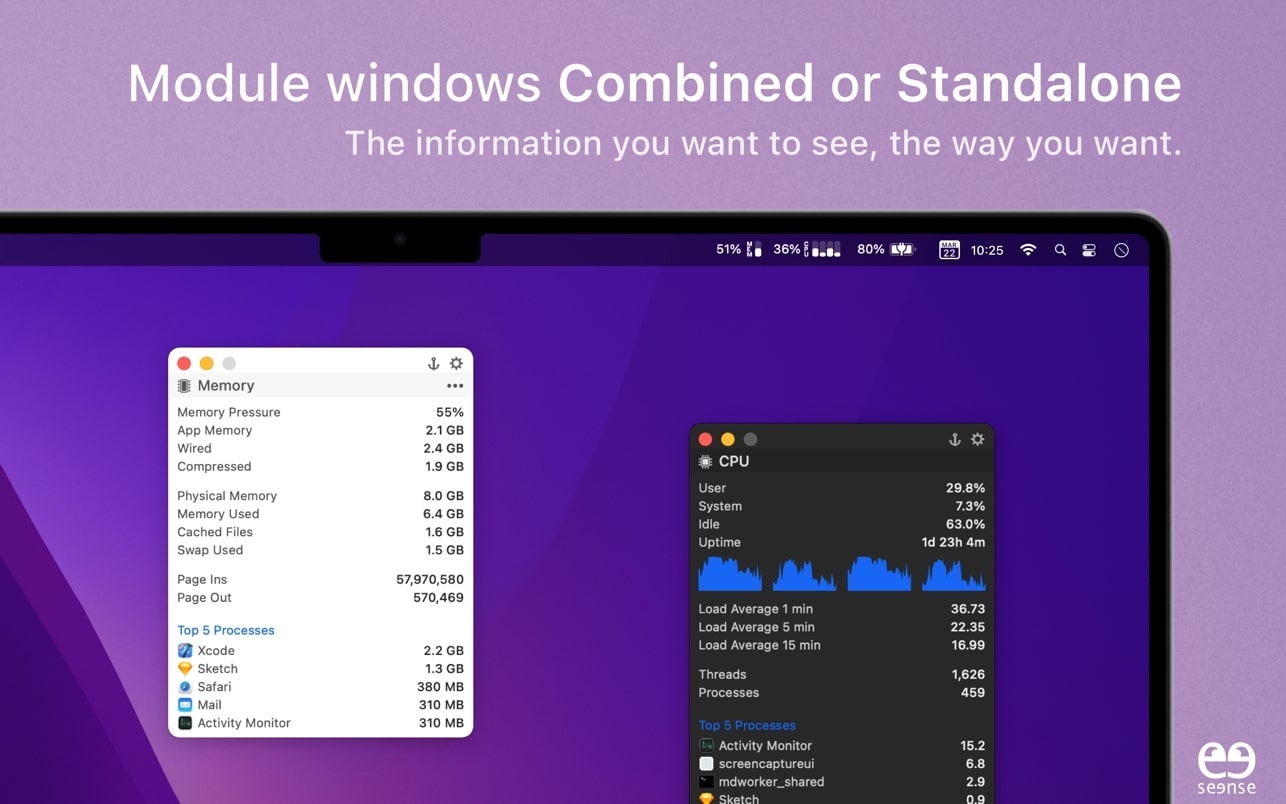 MenuBar Stats For Mac v3.9 菜单栏显示系统信息工具 - 苹果系统之家