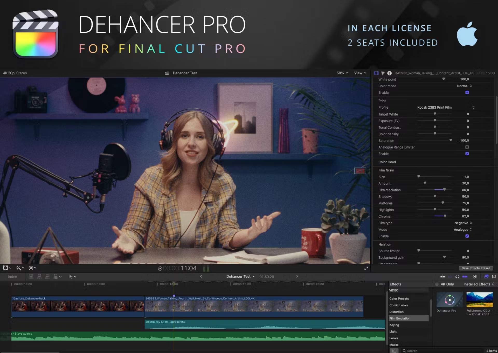 Dehancer Pro For FCP For Mac v1.0.0 插件 - 苹果系统之家